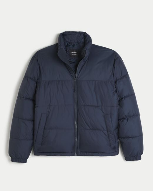 Hollister Boxy Mock neck Puffer Jacket in Blue for Men Lyst UK