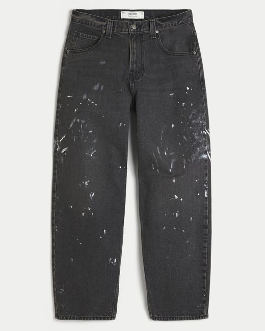 Hollister Washed Black Paint Splatter Baggy Skater Jeans in Grey for ...