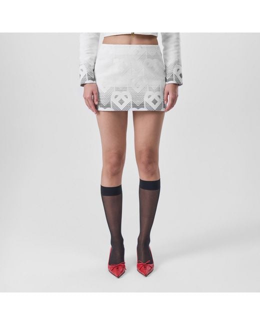 CASABLANCA Towelling Mini Skirt in White | Lyst UK