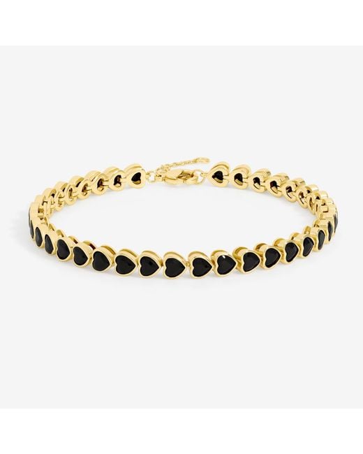 Inicio 14K Plated & Jet Crystal Tennis Bracelet in Metallic | Lyst UK