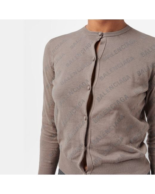 Balenciaga Cardigan in Brown | Lyst UK