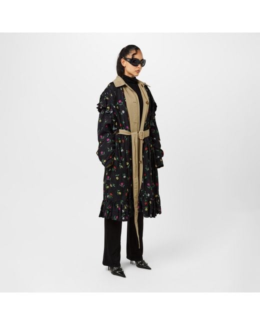 Balenciaga Water-Resistant Trench Coat in Black | Lyst UK