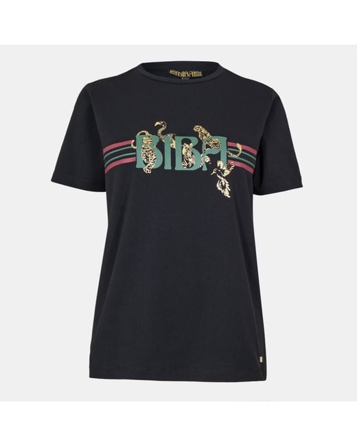 Biba Logo T-Shirt in Black | Lyst UK