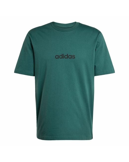 adidas Essentials Single Jersey Logo T-Shirt in Green for Men | Lyst UK