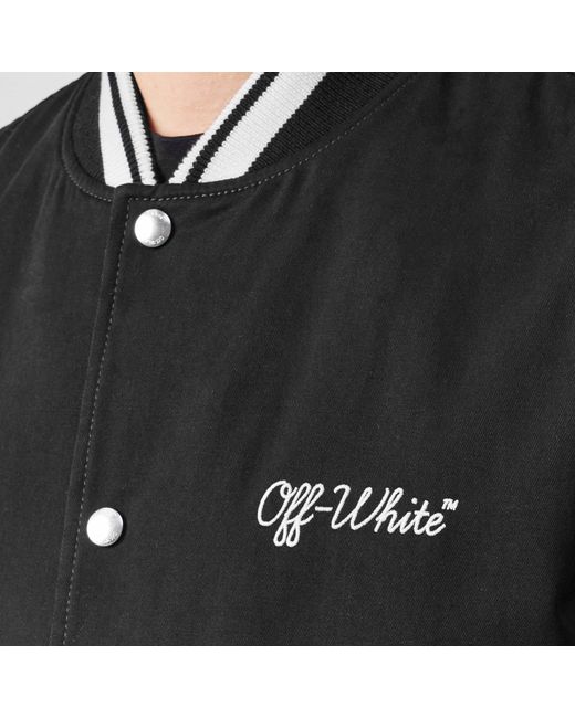 Off-White c/o Virgil Abloh Off- Script Cotton Long Sleeve Varsity ...