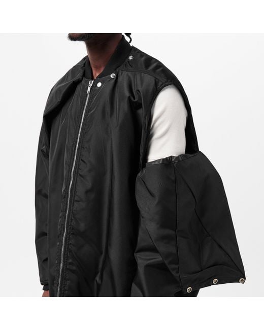 Rick Owens Peter Structured Shoulders Bomber Jacket in Black for Men ...