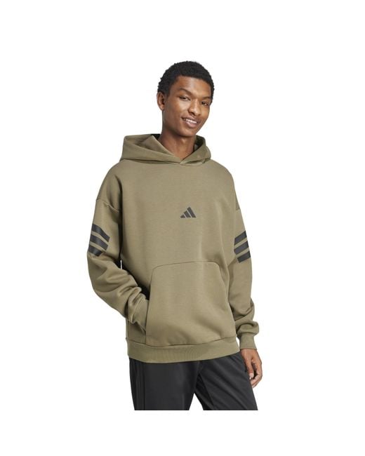 adidas Future Icons 3-Stripes Hoodie in Green for Men | Lyst UK
