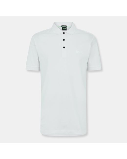 BOSS Logo Polo Shirt, Iconic Logo Placement in White for Men | Lyst UK