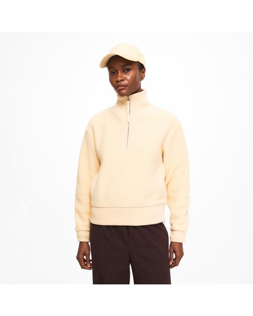 Varley Jaylin Half-Zip Fleece in Natural | Lyst UK