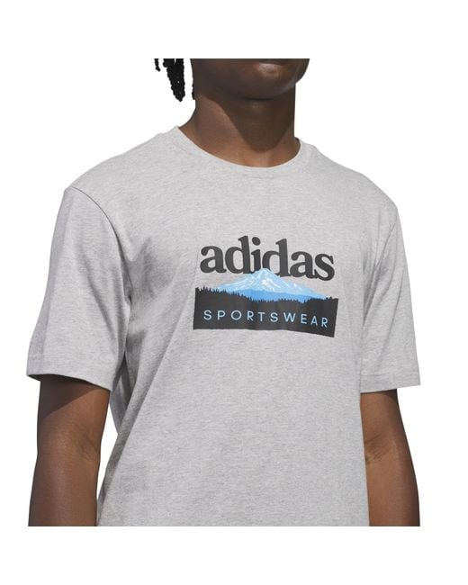 adidas Graphic Logo T-Shirt in Grey for Men | Lyst UK