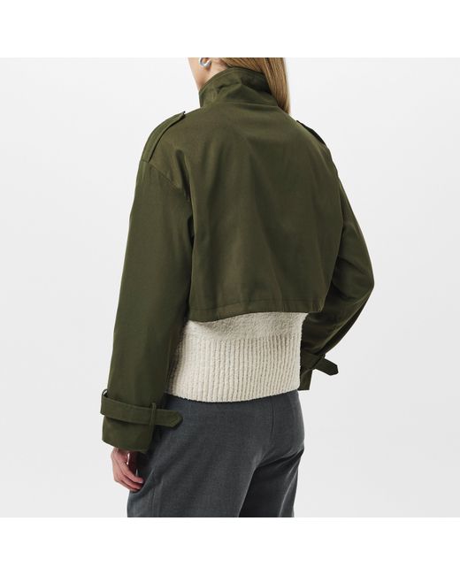 Missy Empire Oversized Cropped Trench Jacket in White | Lyst UK
