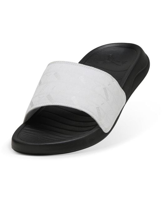 PUMA Popcat 20 Embedded Pool Sliders in Black for Men | Lyst UK
