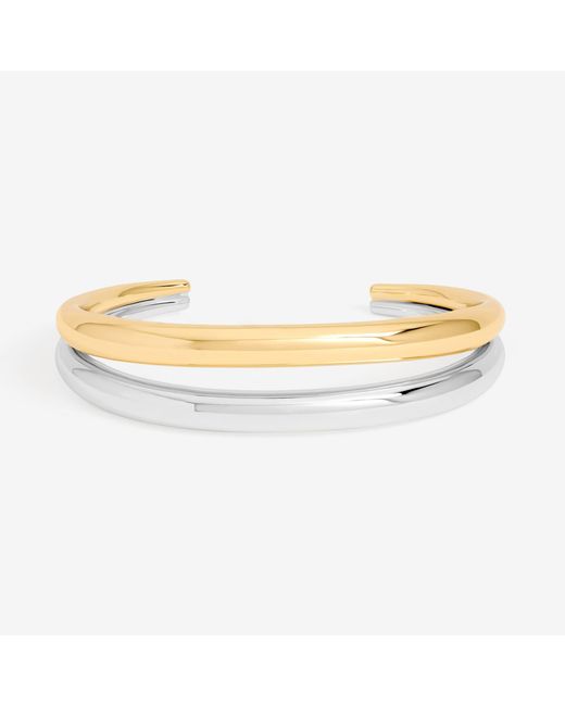 Jon Richard Two Tone Double Row Cuff in Metallic | Lyst UK