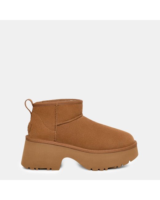 UGG Ultra Mini New Heights Snug Boots in Brown | Lyst UK