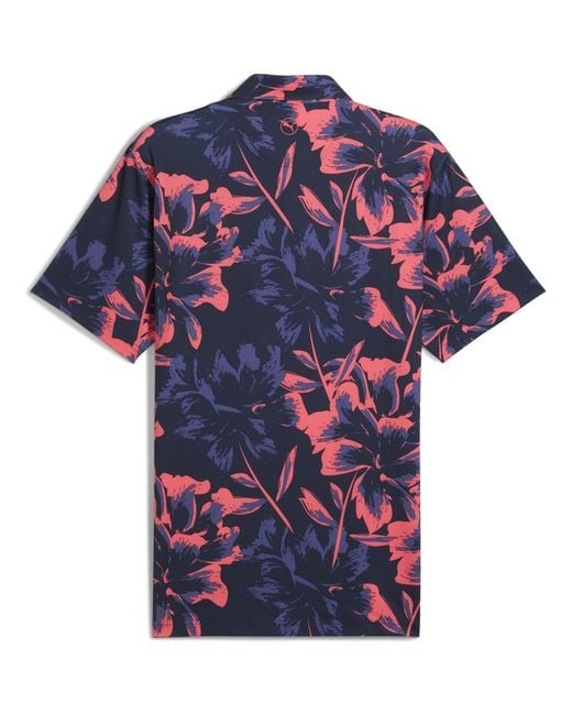 PUMA Flower Polo in Blue for Men | Lyst UK