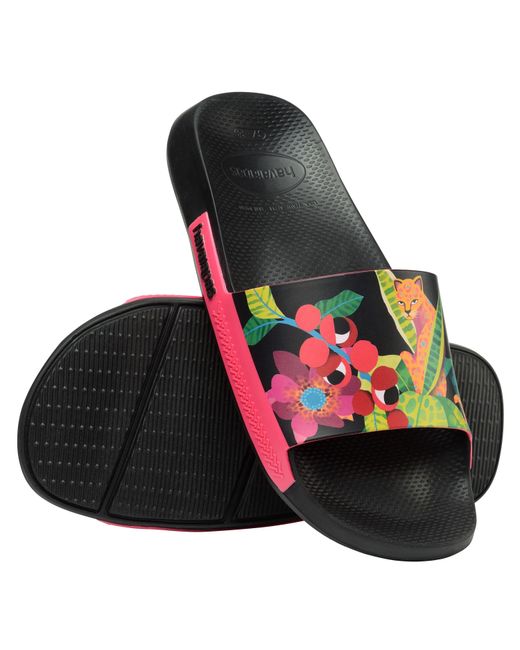 Havaianas Hav. Slide Print/ Paradis Flip Flops in Red | Lyst UK