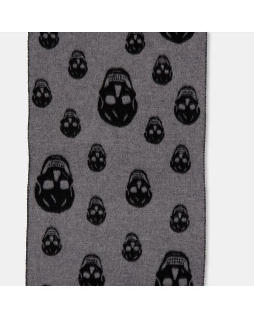 McQueen Alex Classic Skull Lightweight Scarves in Black | Lyst UK