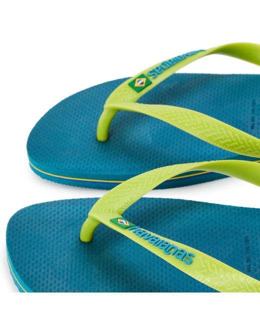 Havaianas Hav. Brasil Logo Ruby/Ruby Flip Flops in Green for Men | Lyst UK