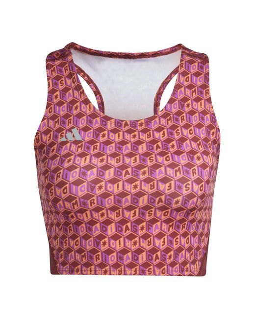 adidas Adizero X Farm Crop Top in Red | Lyst UK