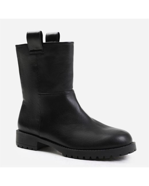 Where's That From Delta Grain Wide-Fit Mid Calf Boots in Black | Lyst UK