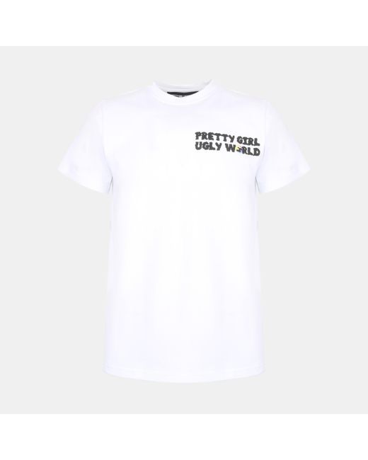 PRETTY BOY UGLY WORLD Regular Fit T-Shirt in White | Lyst UK