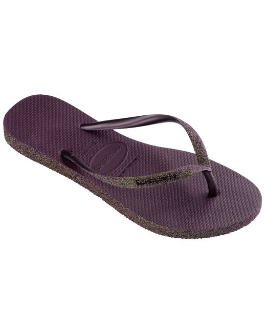 Havaianas Slim Sparkle Ii Flip Flops in Brown | Lyst UK