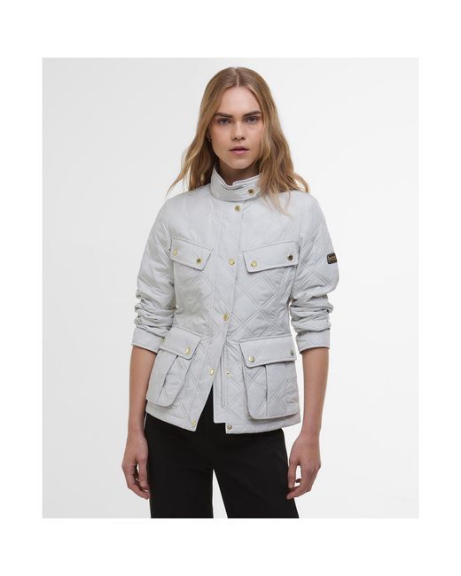 Barbour Halsey Quilted Jacket in Grey | Lyst UK
