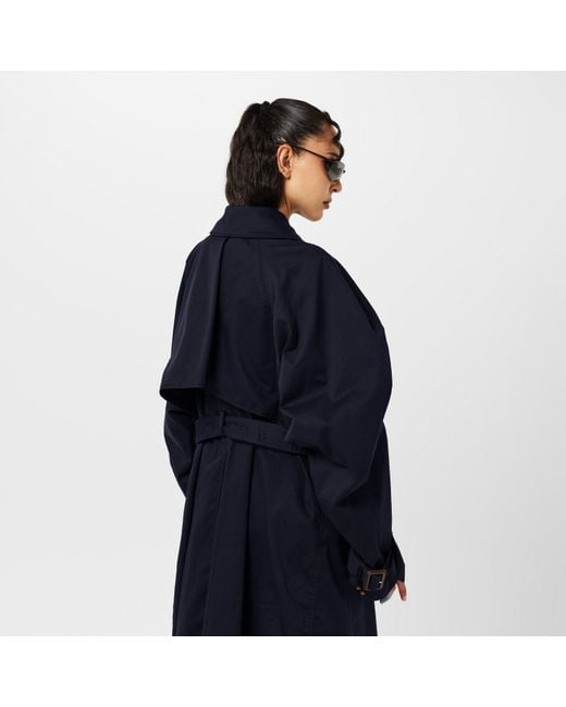 Balenciaga Oversized Water-Resistant Trench Coat in Blue | Lyst UK