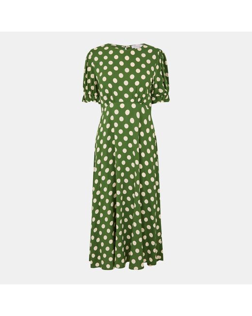 Finery London Mela Midi Dress in Green | Lyst UK