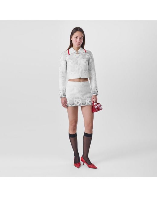 CASABLANCA Towelling Mini Skirt in White | Lyst UK