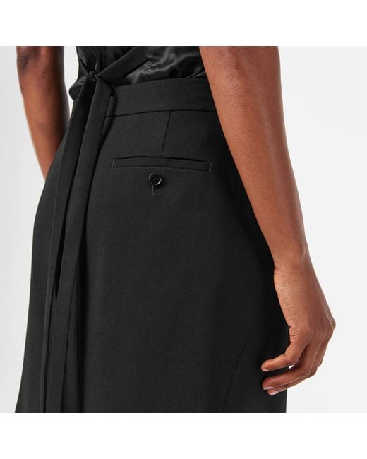 McQueen Alex Kick Back Midi Skirt in Black | Lyst UK