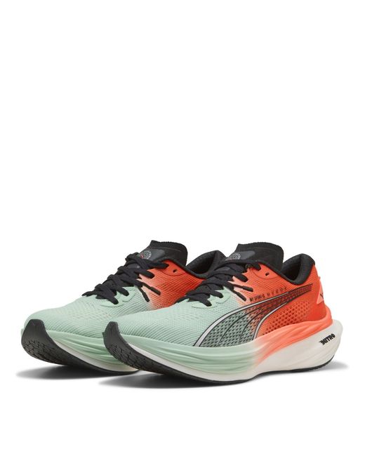 PUMA Deviate Nitro 3 Fade Road Running Shoes in Green | Lyst UK