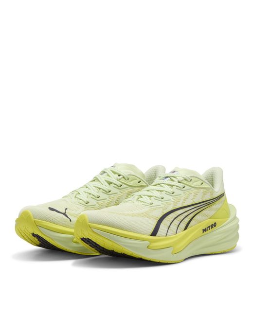 PUMA Deviate Nitro 4 Running Shoes in Yellow | Lyst UK