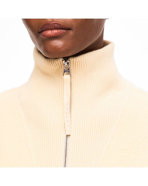 Varley Jaylin Half-Zip Fleece in Natural | Lyst UK