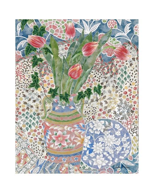 Laura Ashley Abstract Tulips Print in Green | Lyst UK