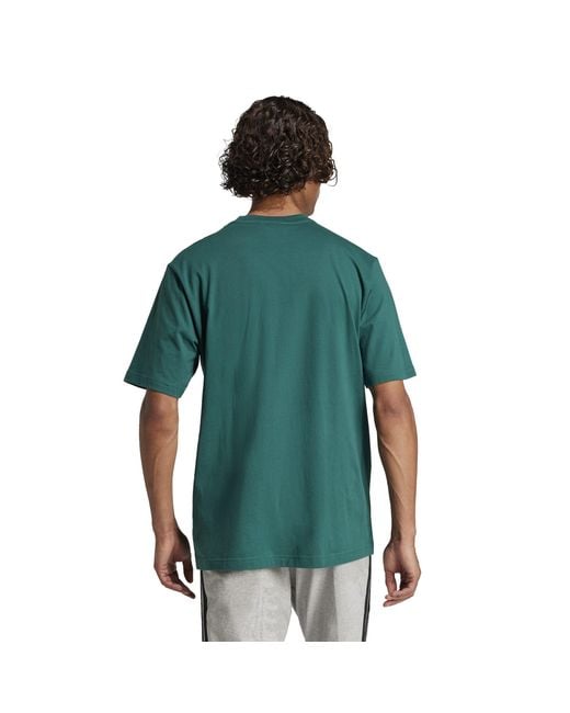 adidas Essentials Single Jersey Logo T-Shirt in Green for Men | Lyst UK
