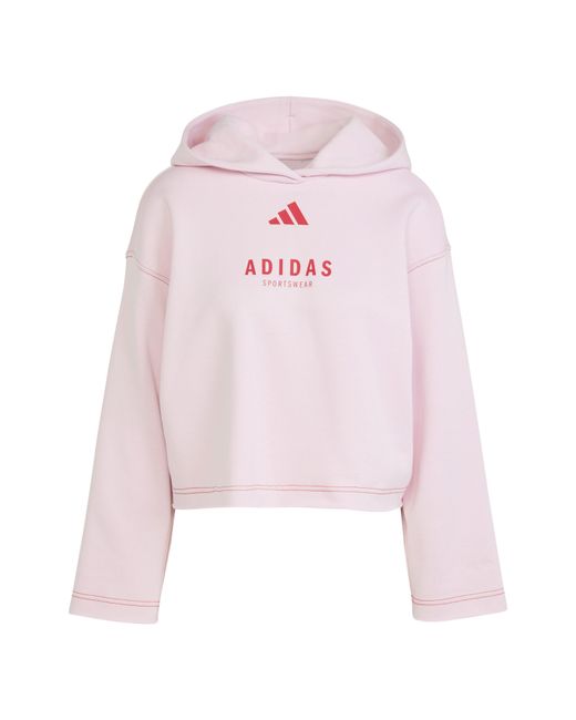 adidas Pull Over Hoodie in Pink | Lyst UK