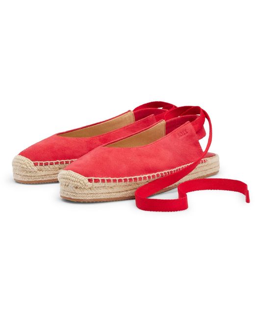 BOSS Madeira Ball Moccasin Slippers in Red | Lyst UK