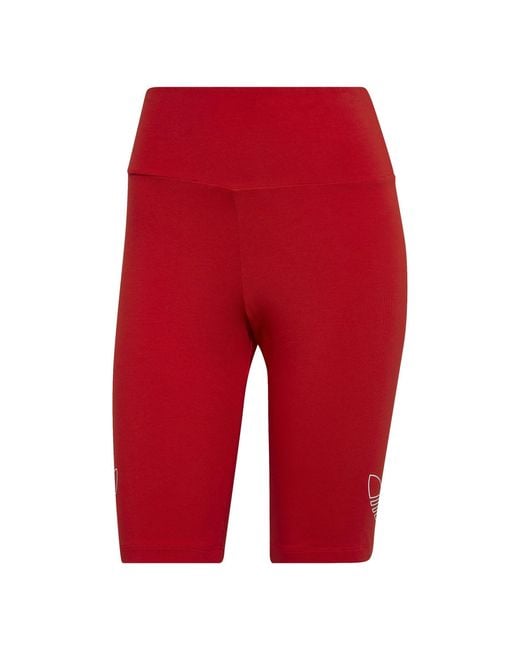 adidas Originals Knee Length Bike Shorts in Red | Lyst UK