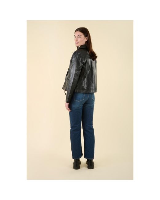 Harvey and Jones Roxanne Tailored Fit Faux Leather Jacket in Natural ...
