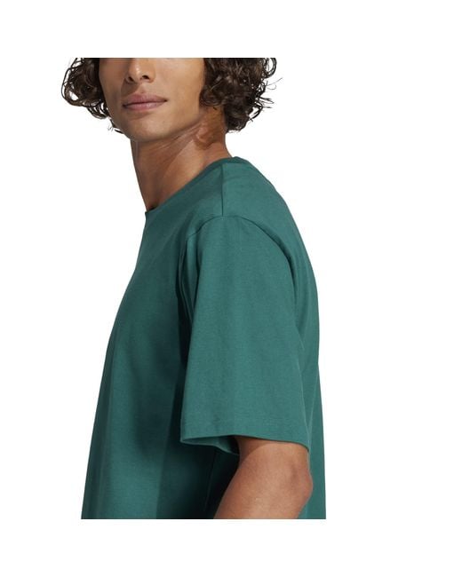 adidas Essentials Single Jersey Logo T-Shirt in Green for Men | Lyst UK
