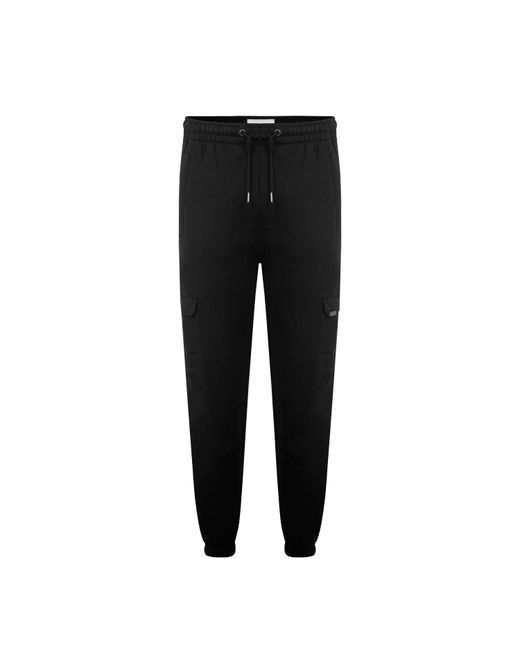 Firetrap Hybrid Closed Hem Fleece Joggers in Black for Men | Lyst UK