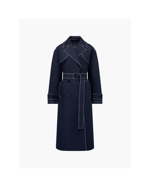 French Connection Afton Trench Coat in Blue | Lyst UK