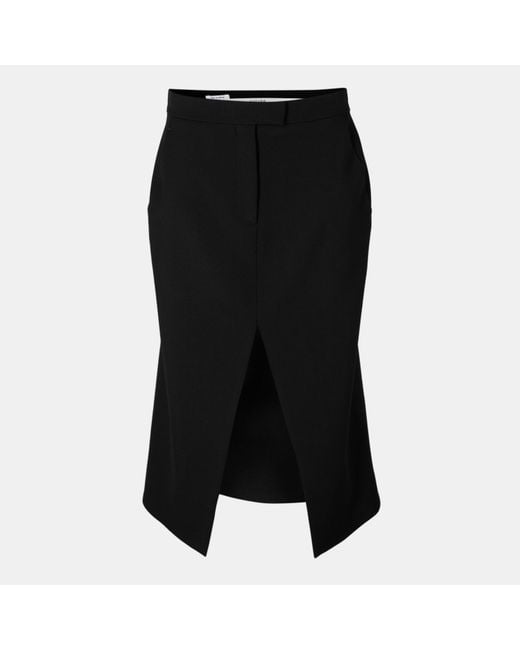 McQueen Alex Kick Back Midi Skirt in Black | Lyst UK