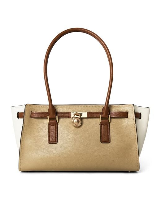 MICHAEL Michael Kors Mmk Hamilton Shoulder Bag in Natural | Lyst UK