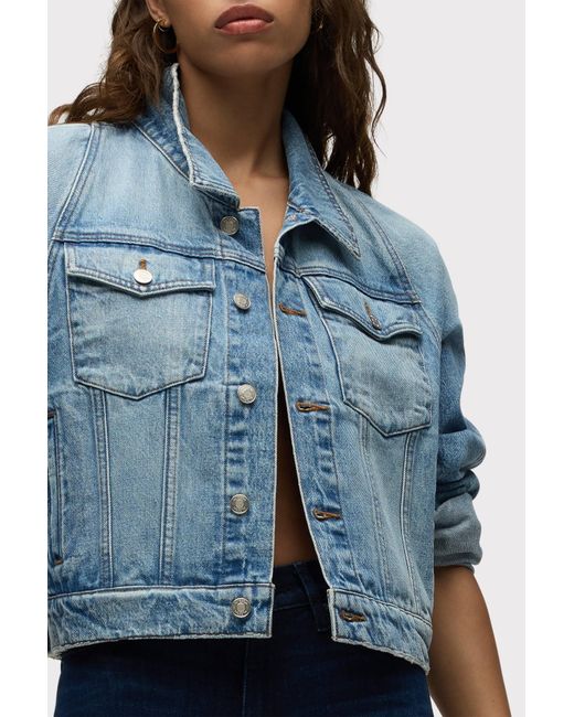 Hudson Jeans Oversized Union Jack Denim Jacket in Blue | Lyst