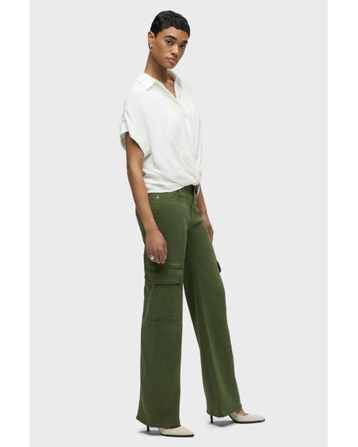 Hudson Jeans Rosie High-rise Seamed Cargo Jean in Green | Lyst