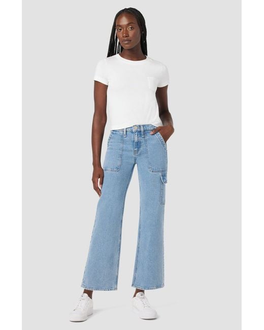 Hudson Jeans Rosie High-rise Wide Leg Cargo Jean in Blue | Lyst