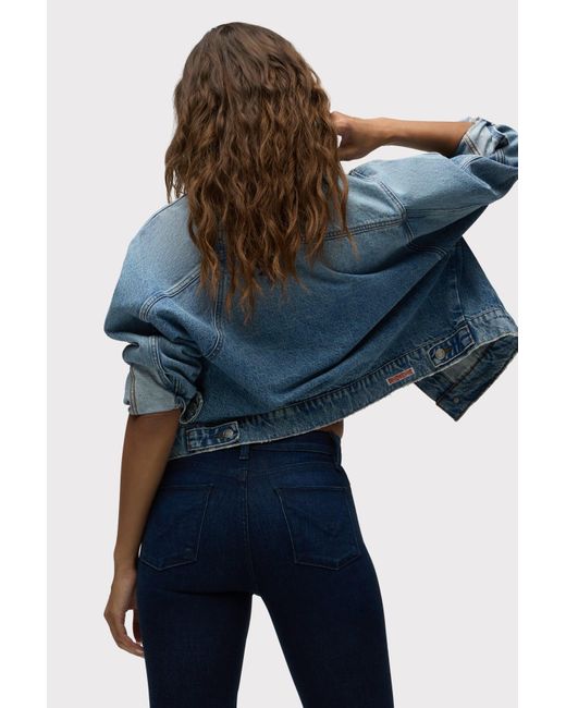 Hudson Jeans Oversized Union Jack Denim Jacket in Blue | Lyst
