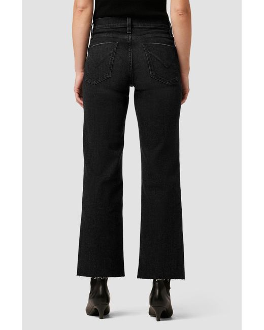 Hudson Jeans Rosie High-rise Wide Leg Ankle Jean in Black | Lyst
